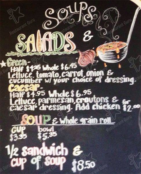 Menu at Red Cup Cafe, Mukilteo
