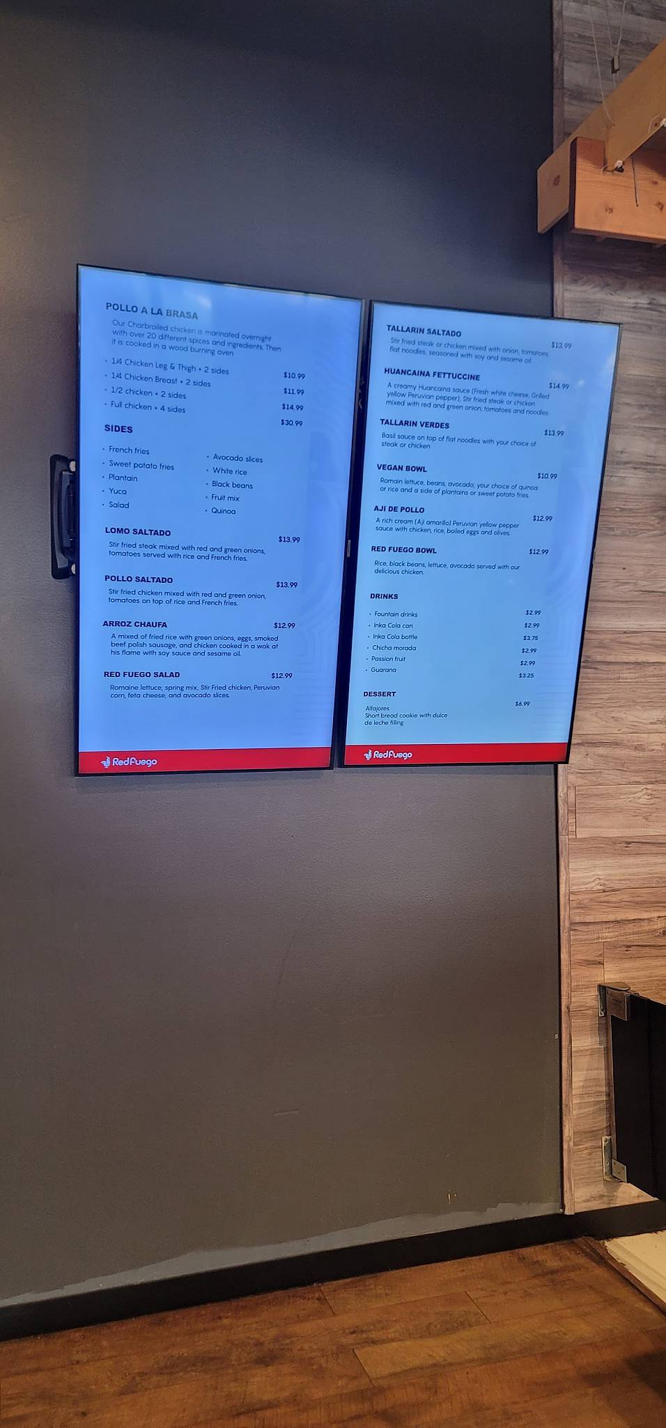 Menu at Red Fuego restaurant, Orem