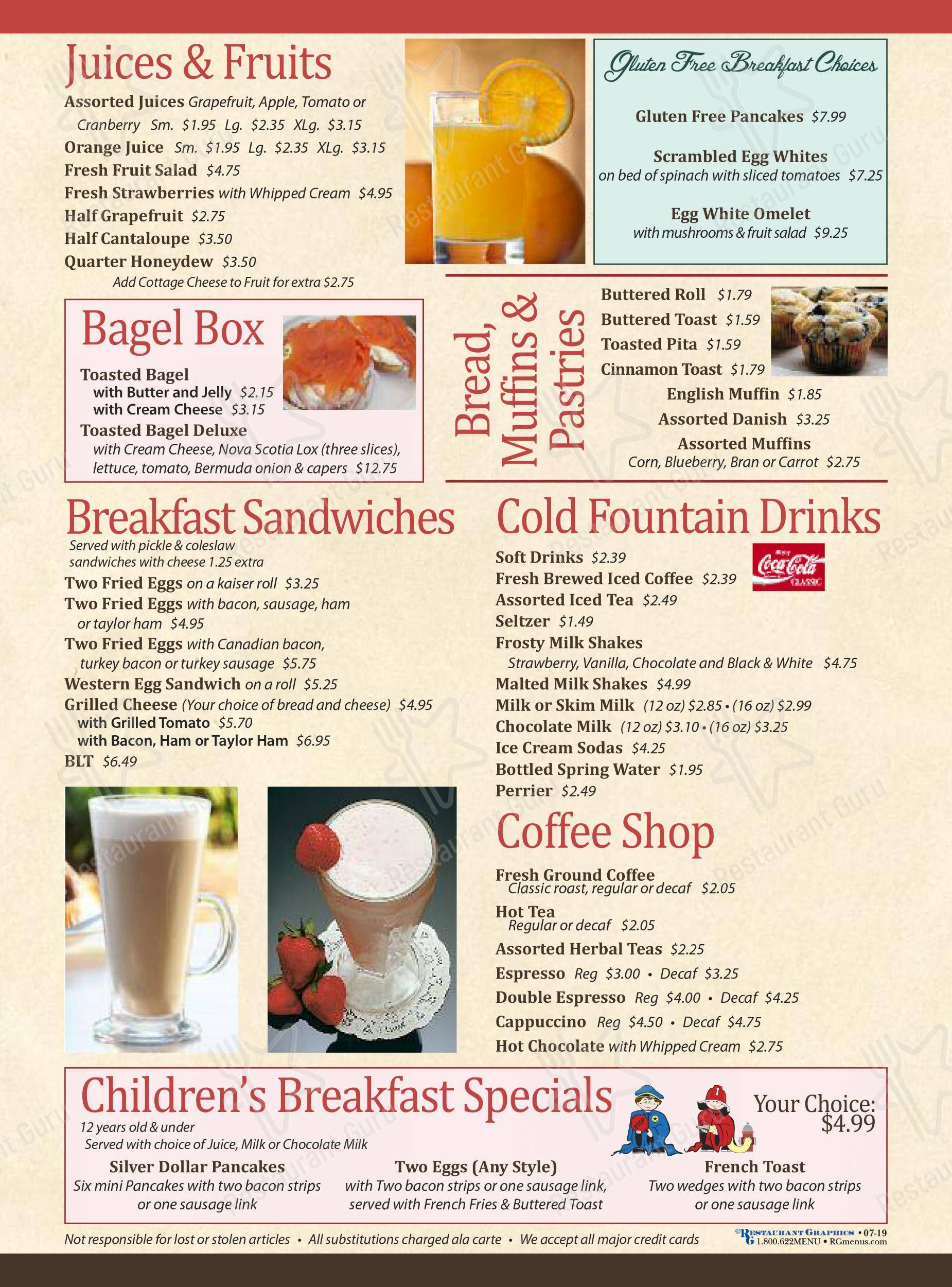 Menu at Red Hut Diner restaurant, Rockaway