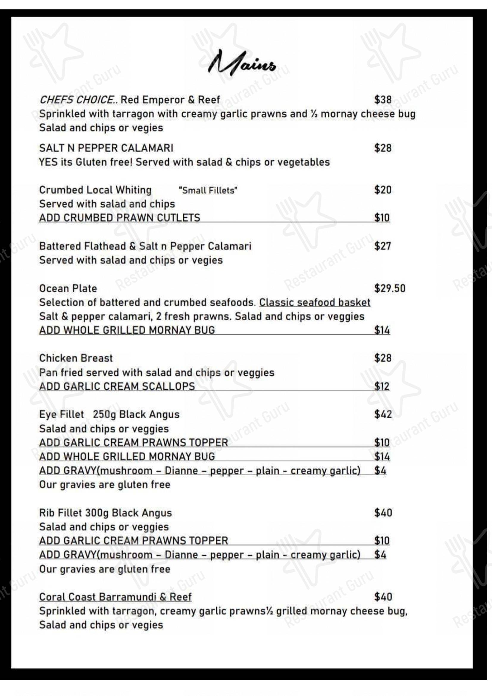 Menu at Red Sea Steak and Seafood restaurant, Maroochydore