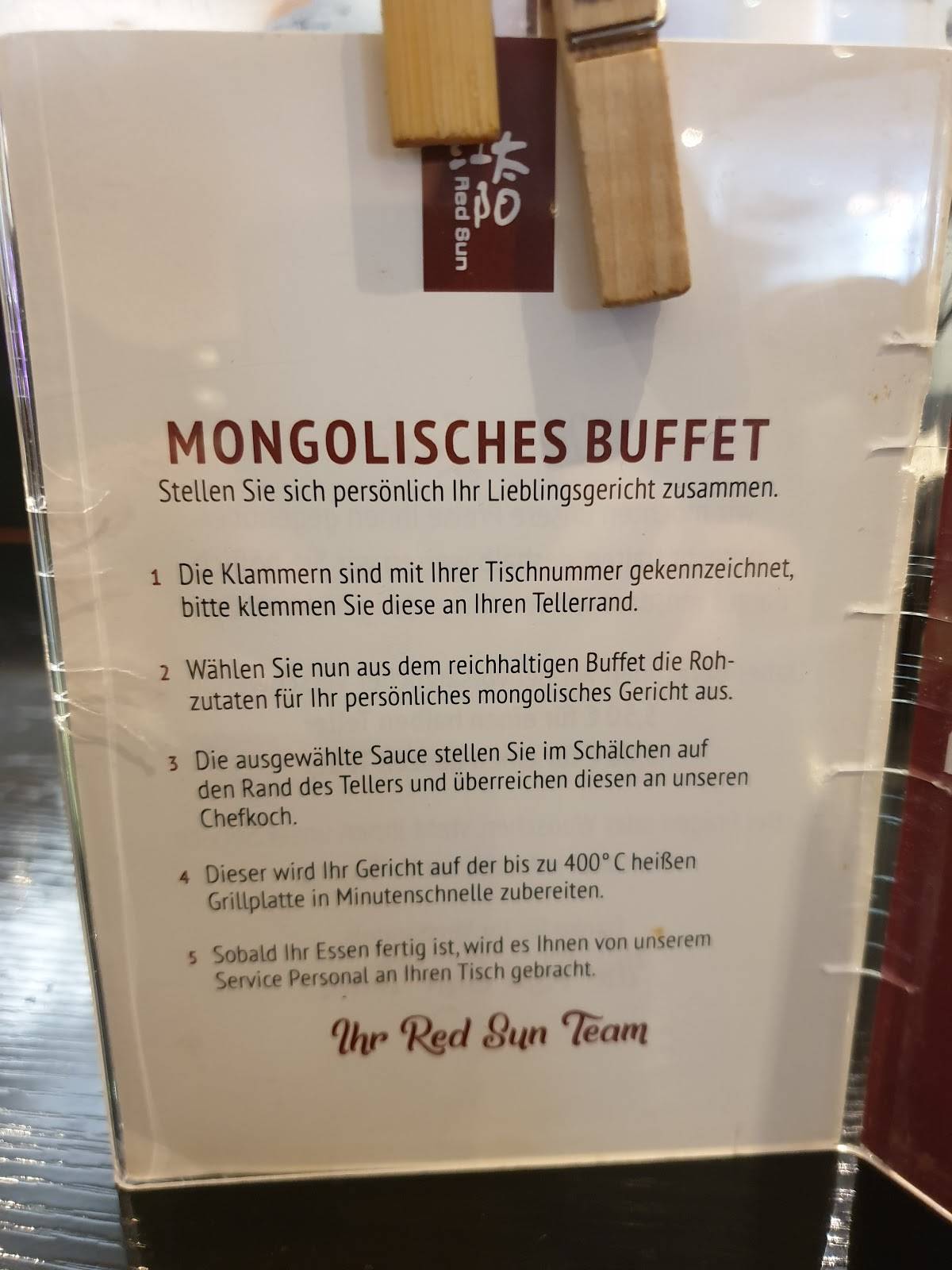 Speisekarte von Red Sun Restaurant, Mettmann