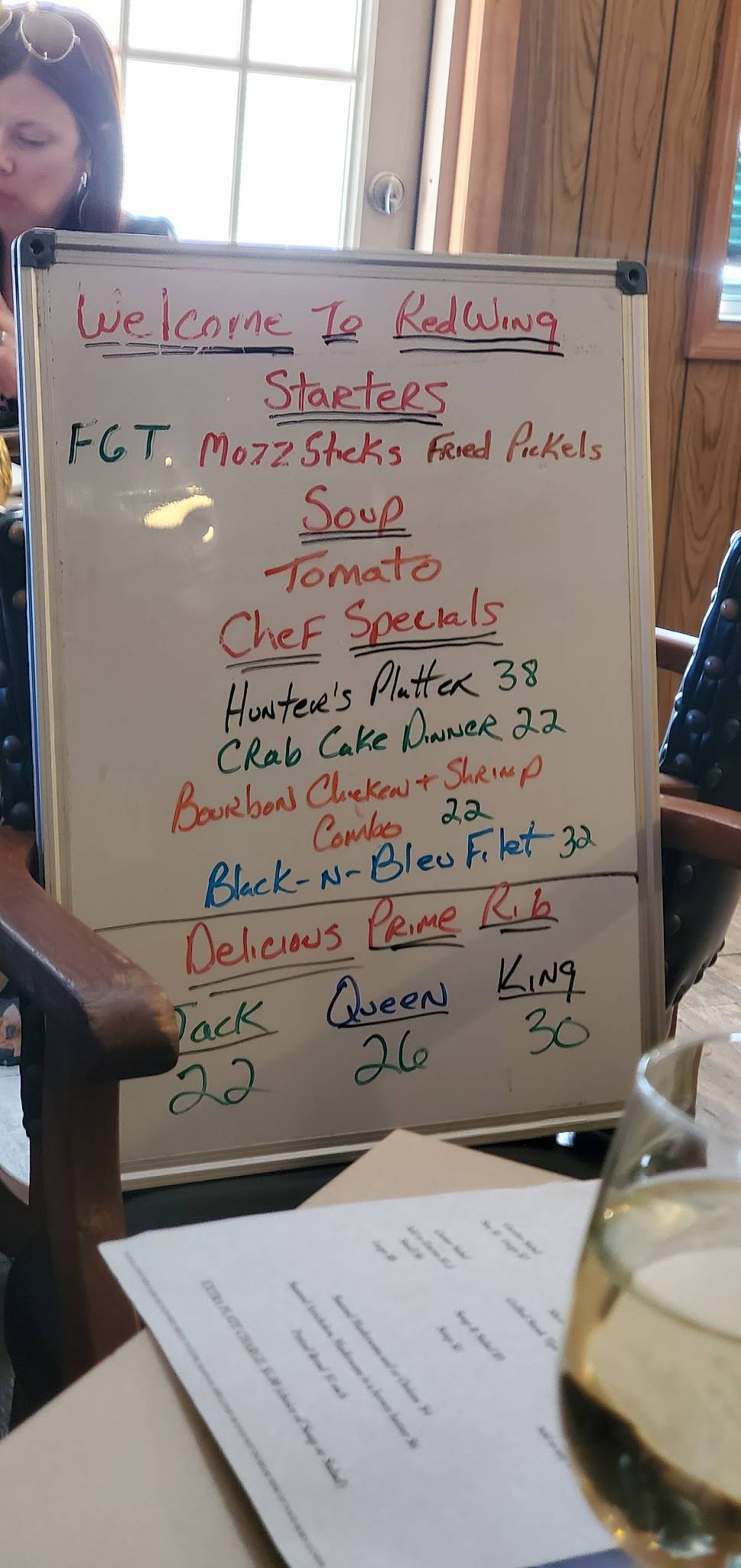 Menu at Red Wing Restaurant, Groveland