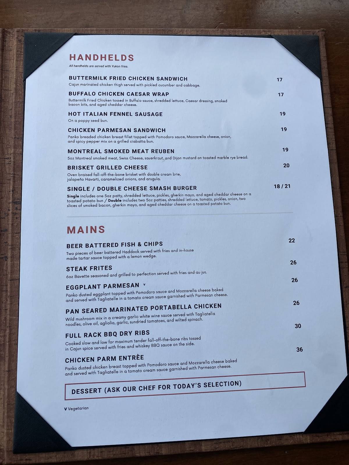 Menu at RedCrest Bistro restaurant, East Gwillimbury