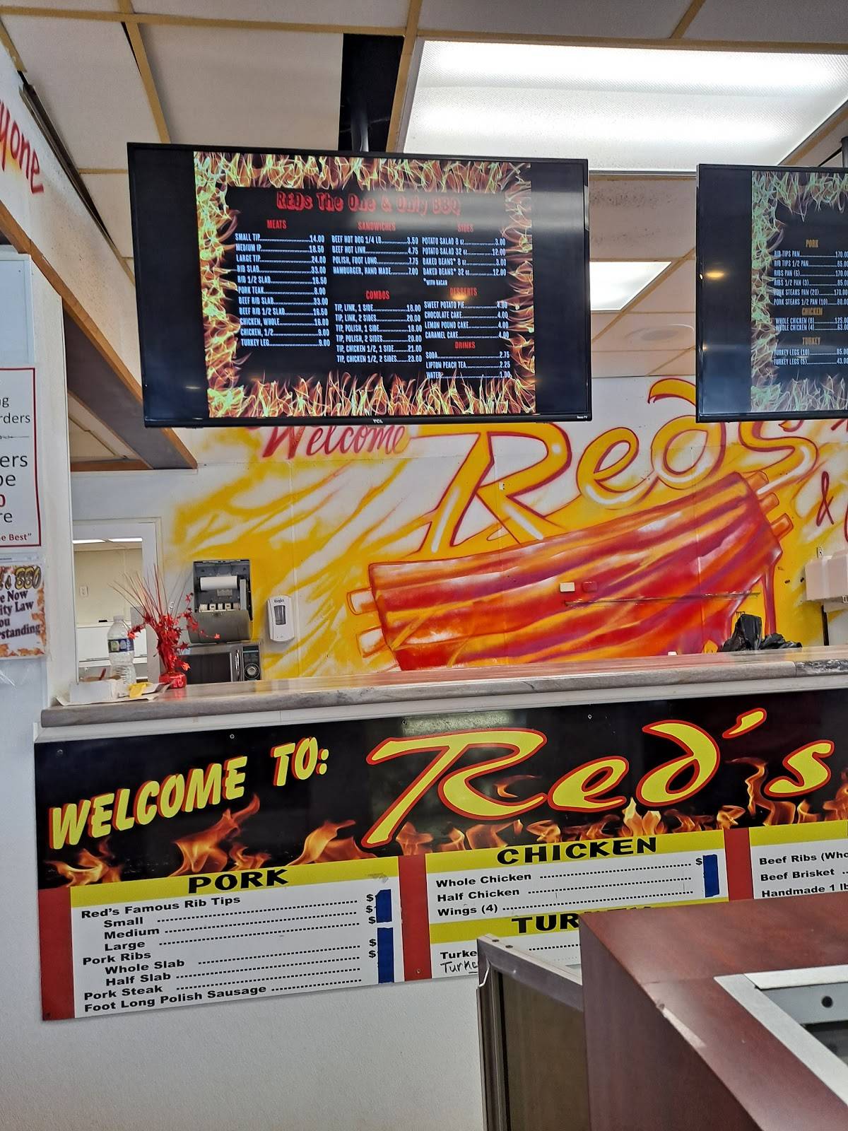 Menu at Red's The One And Only BBQ, Ferguson
