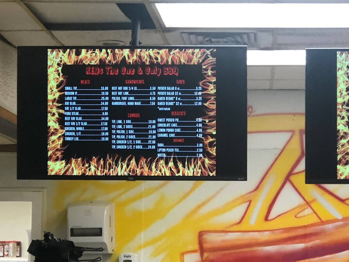 Menu at Red's The One And Only BBQ, Ferguson