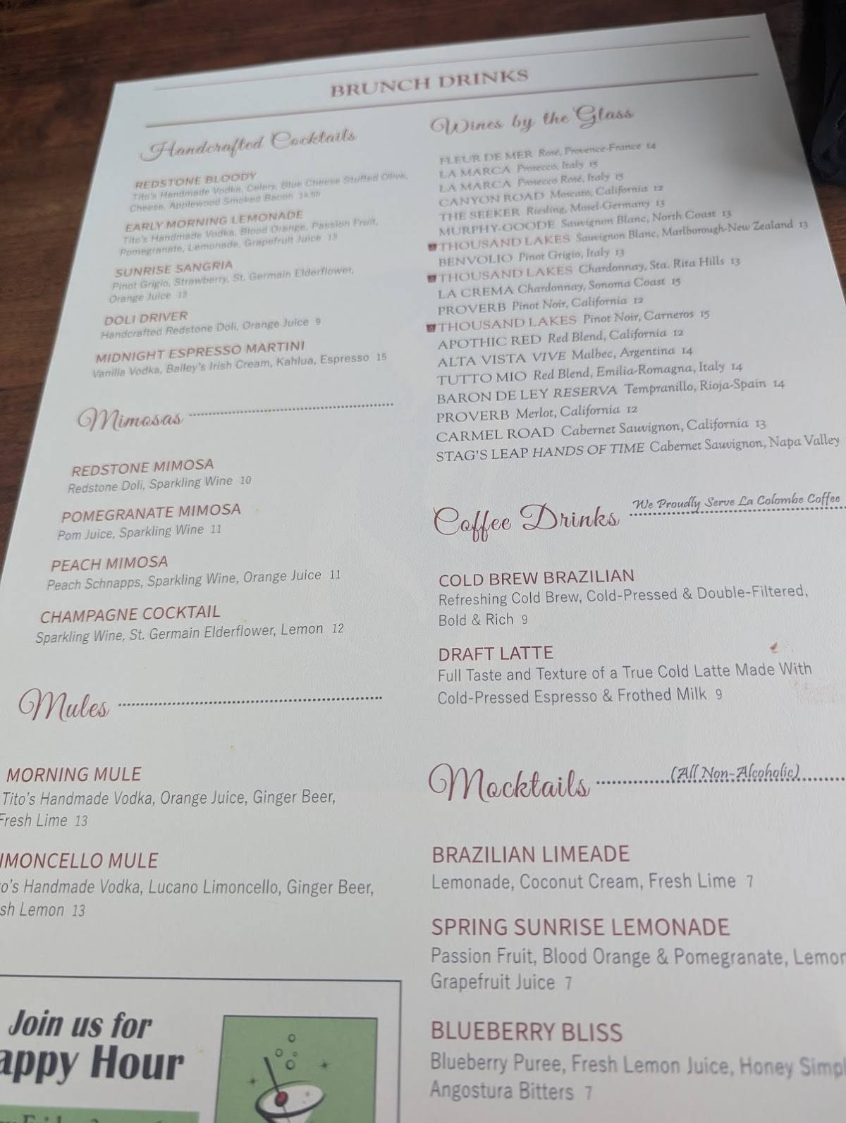 Menu at Redstone American Grill restaurant, Oxon Hill, 155 National Plaza