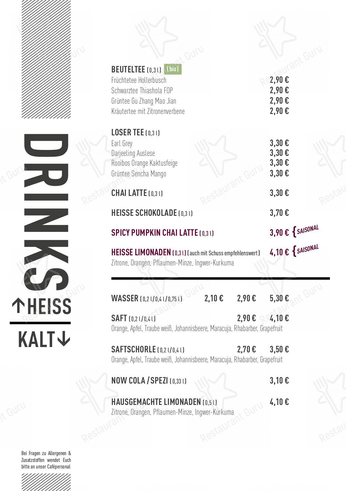 Speisekarte von Rehorik 190° - Café Bar Rösterei Specialty Coffee ...