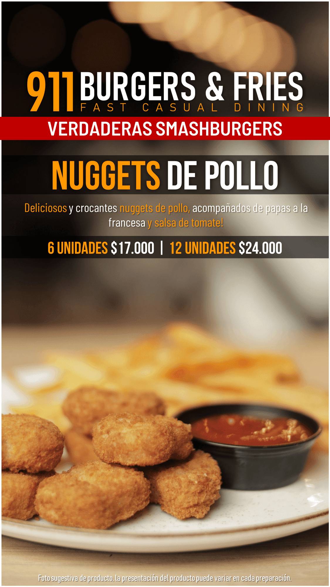Carta del restaurante 911 Burgers & Fries - Limonar, Cali