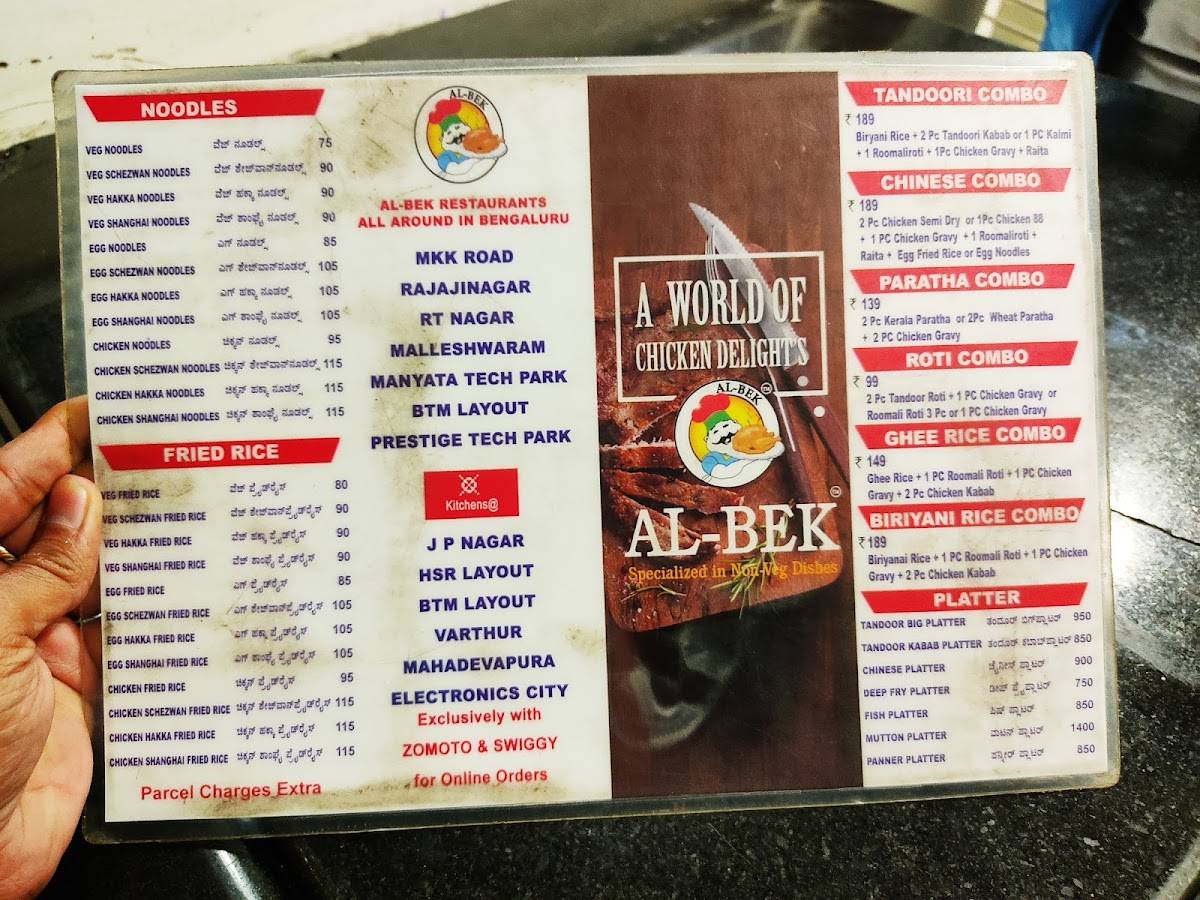 Menu at AL-BEK Restaurant, Bengaluru, 527