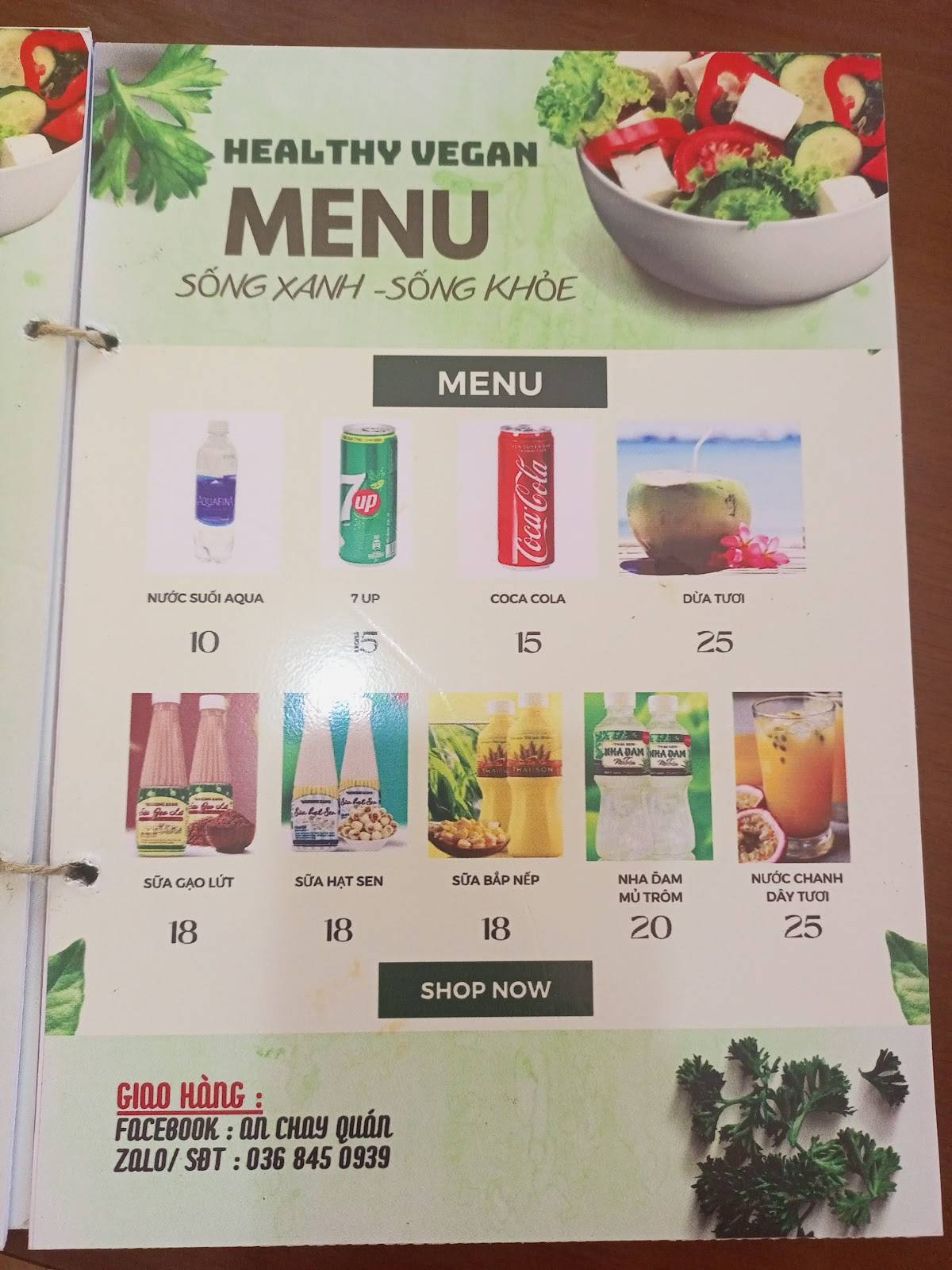 Menu at AN CHAY QUÁN - CƠM CHAY & LẨU CHAY - 581 NGUYỄN XIỂN restaurant ...