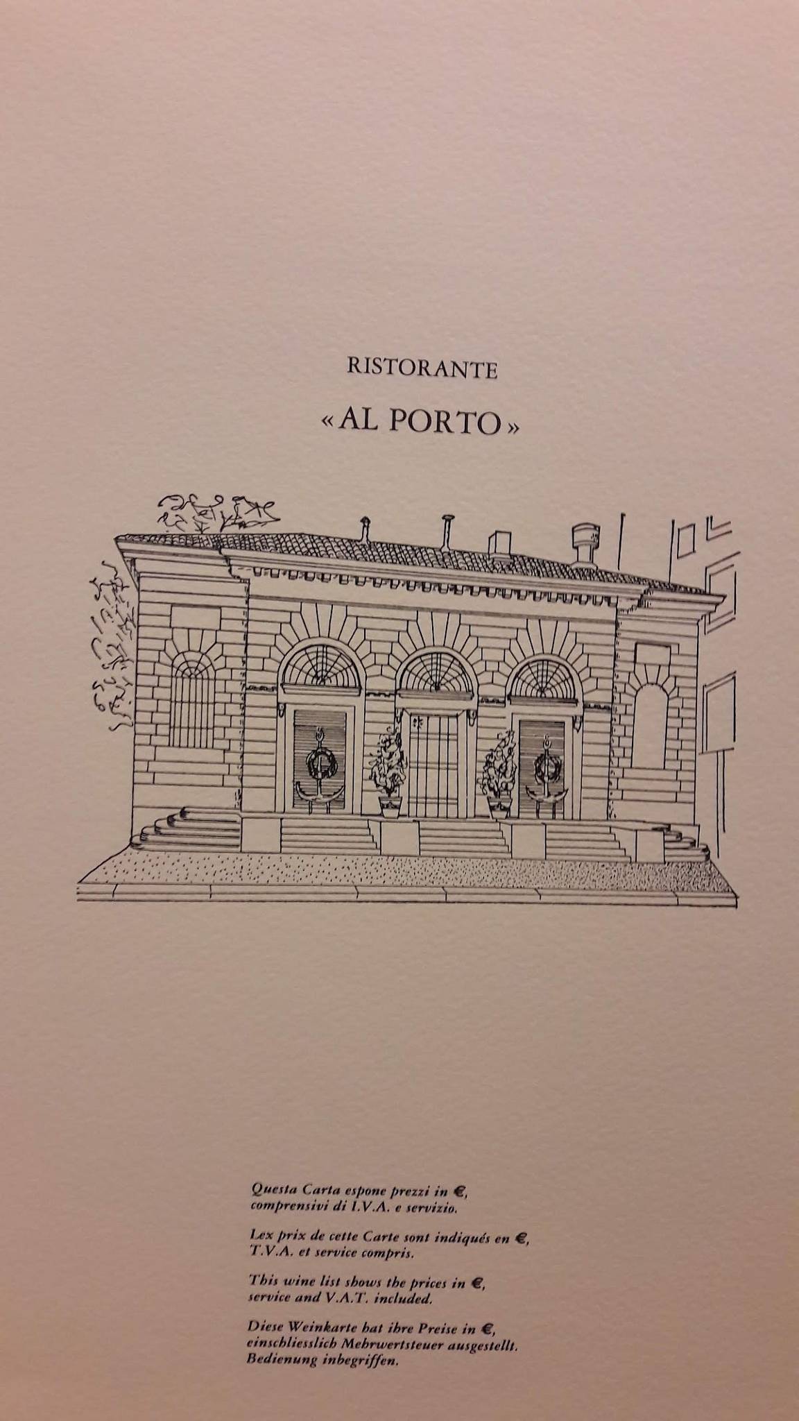 Menu da Al Porto ristorante, Milano