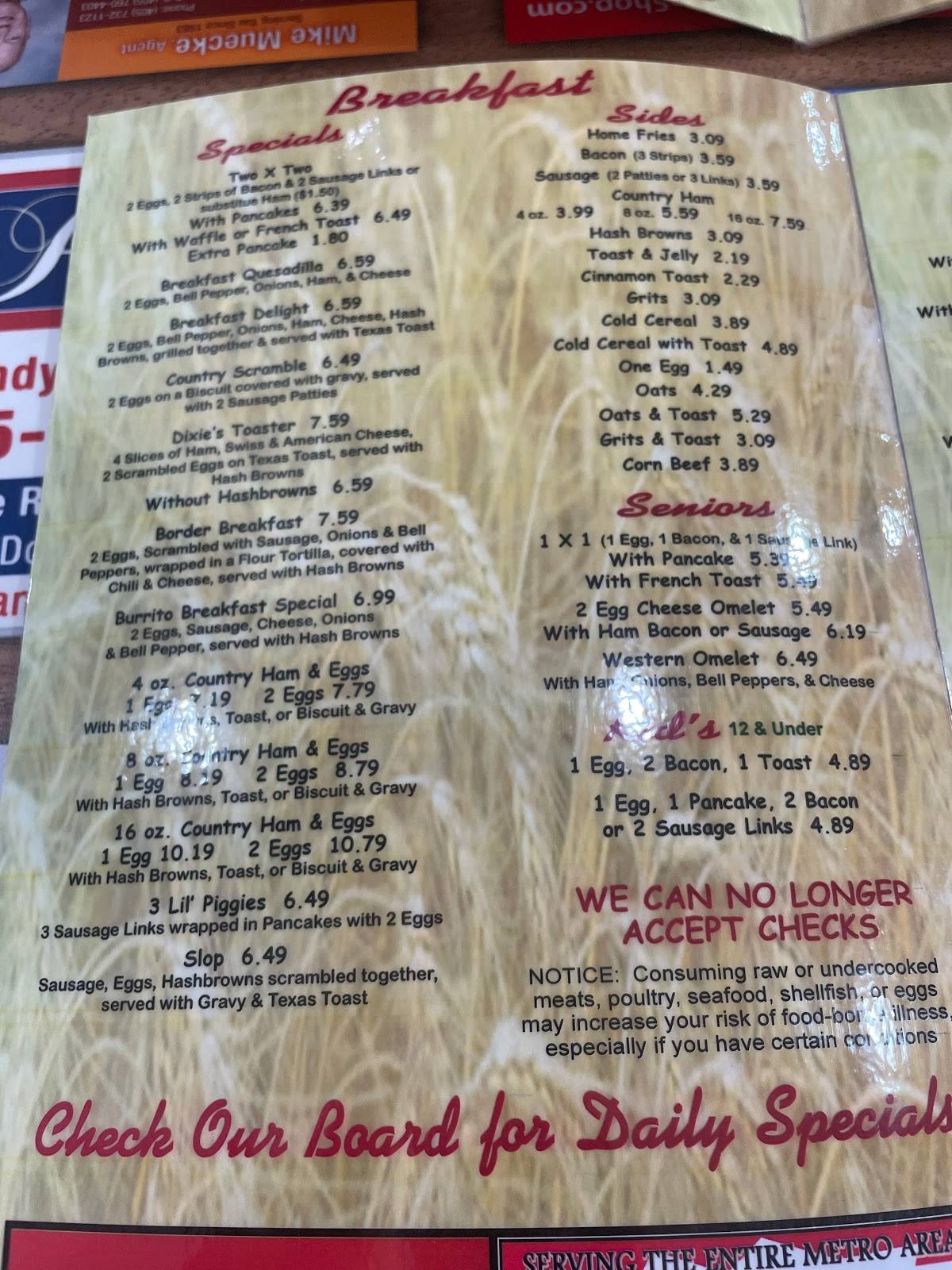 Menu at All American Diner restaurant, Midwest City, 212 S Air Depot Blvd