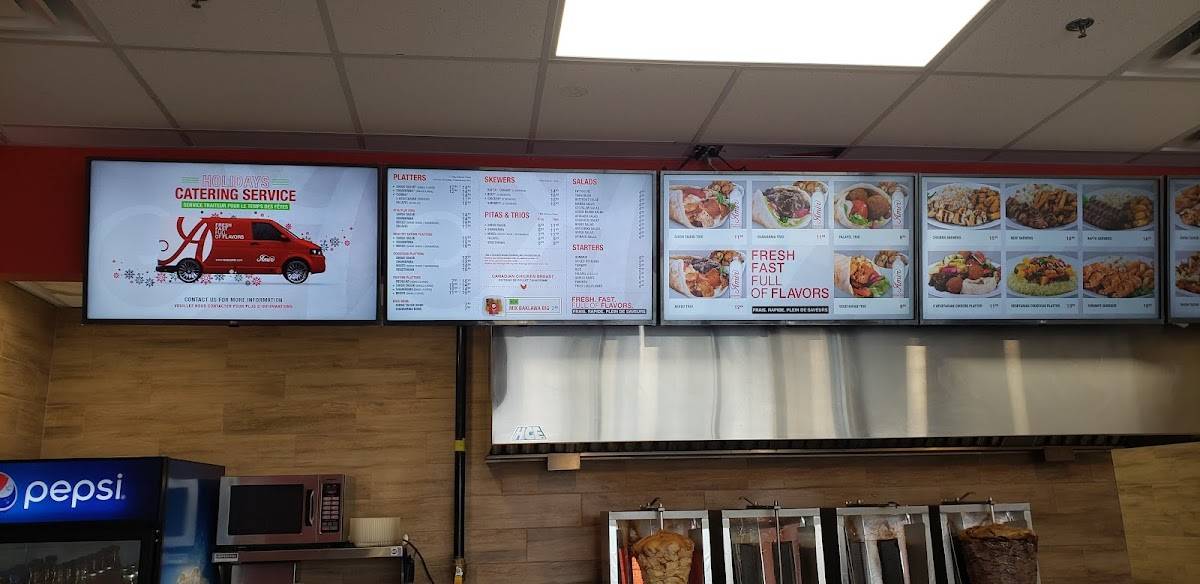 Menu au Restaurant Amir, Hawkesbury