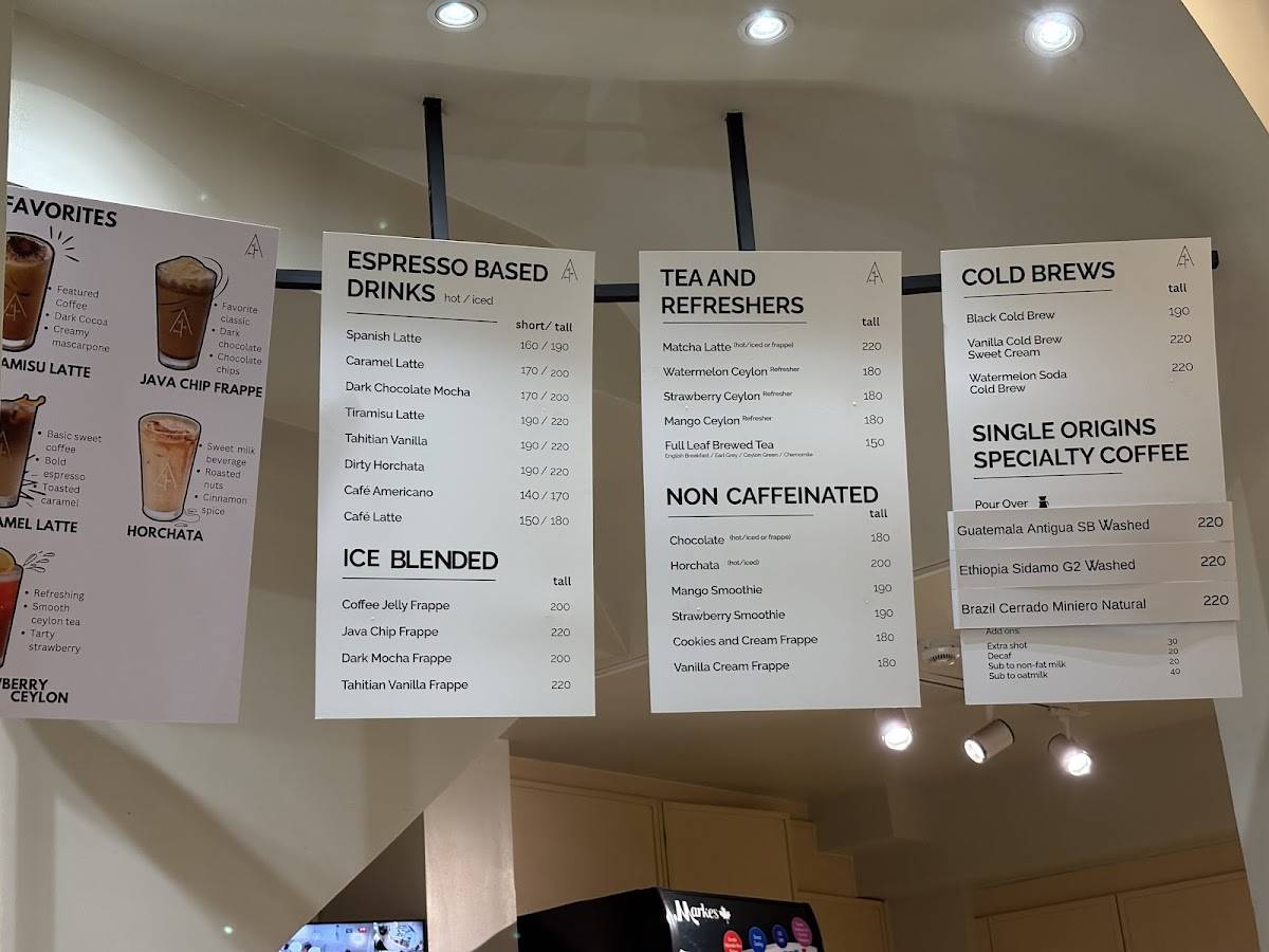 Menu at Ashen Berry Cafe - Coffee Roastery, Makati