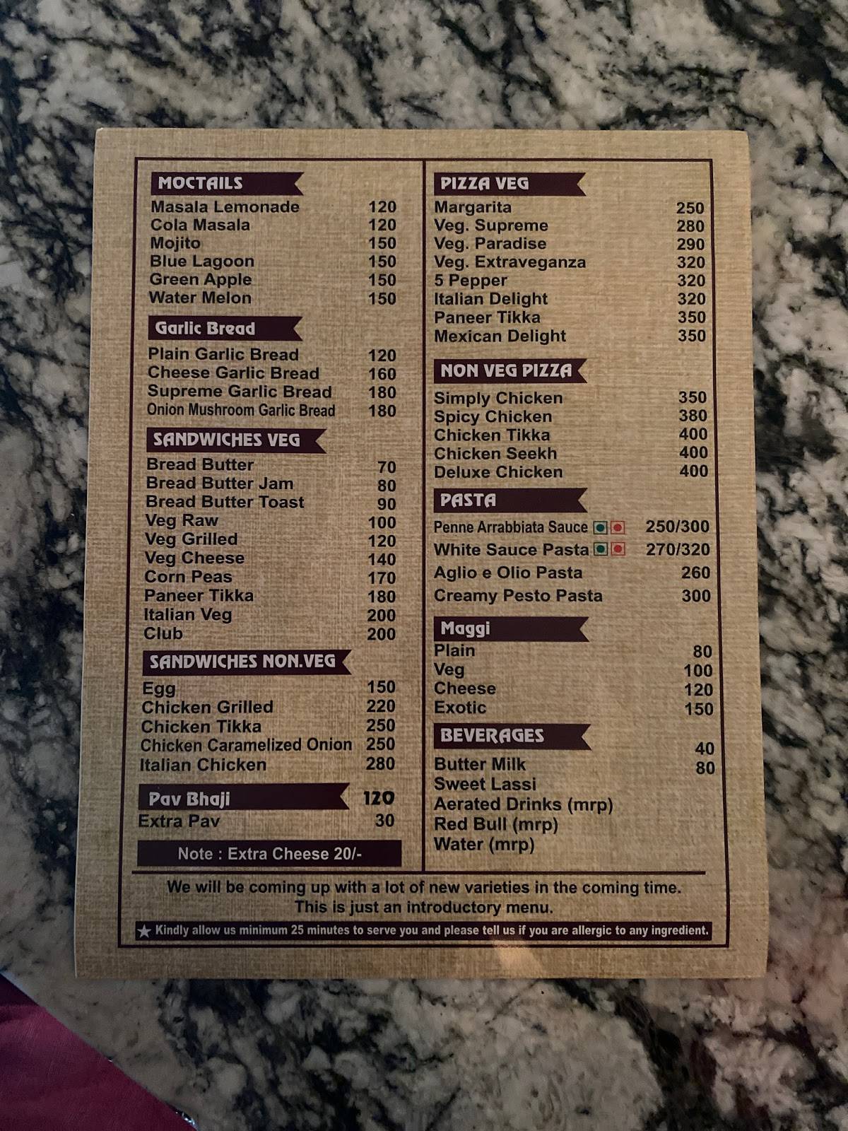 Menu at Atari Cafe & Restaurant, Udaipur, 2