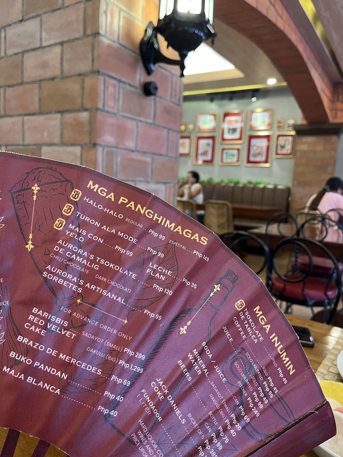 Menu at Barisbis Filipino Restaurant, Camalig