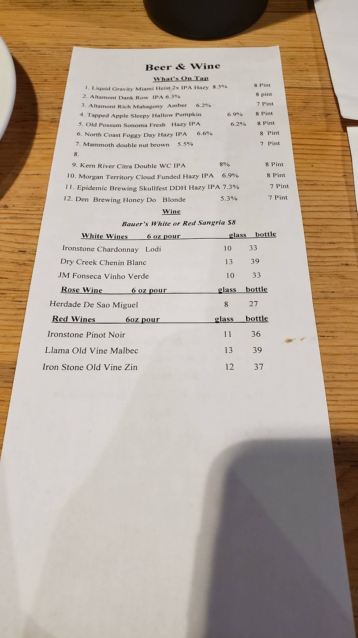 Menu at Bauer's by Sazon por Tradicion restaurant, Modesto