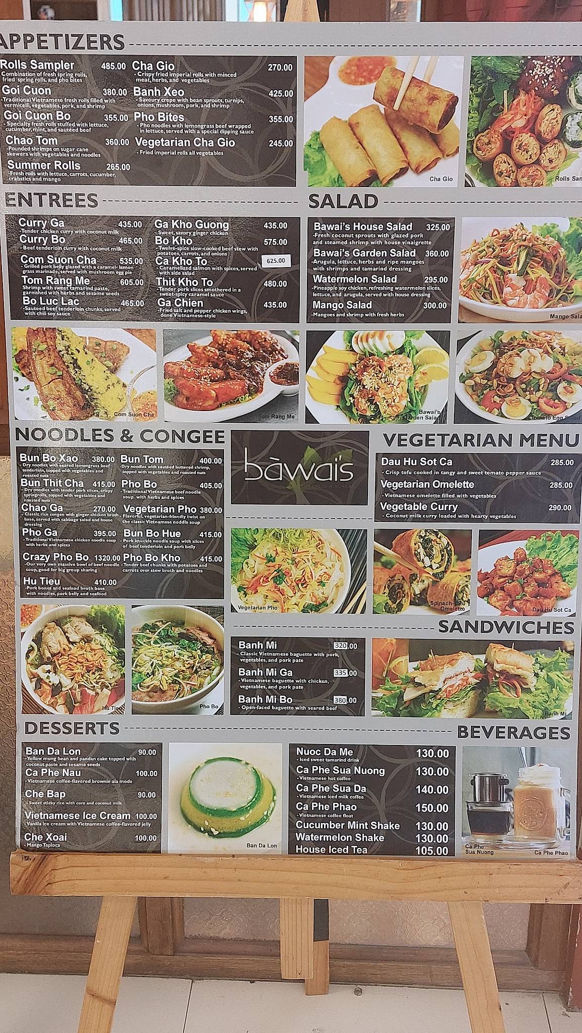 Menu at Bawai's Vietnamese Kitchen restaurant, Quezon City, Level 2