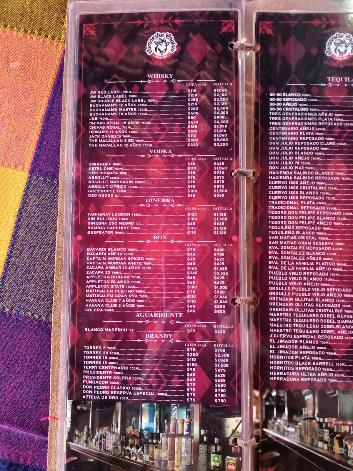 Carta del restaurante Birrierías Chololo, El Capulín