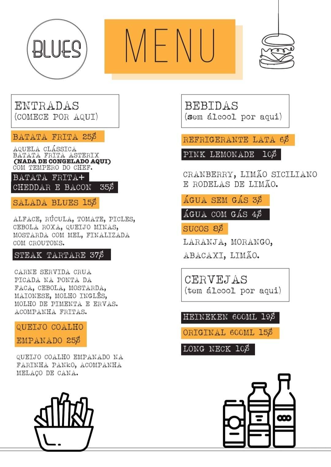 Carta del restaurante Blues Burger & Bistrô, São Thomé das Letras