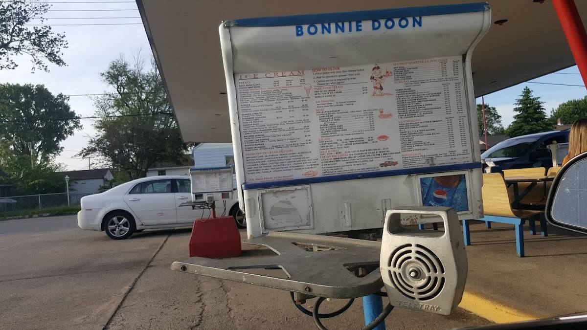 Menu at Bonnie Doon Drive-In restaurant, Mishawaka