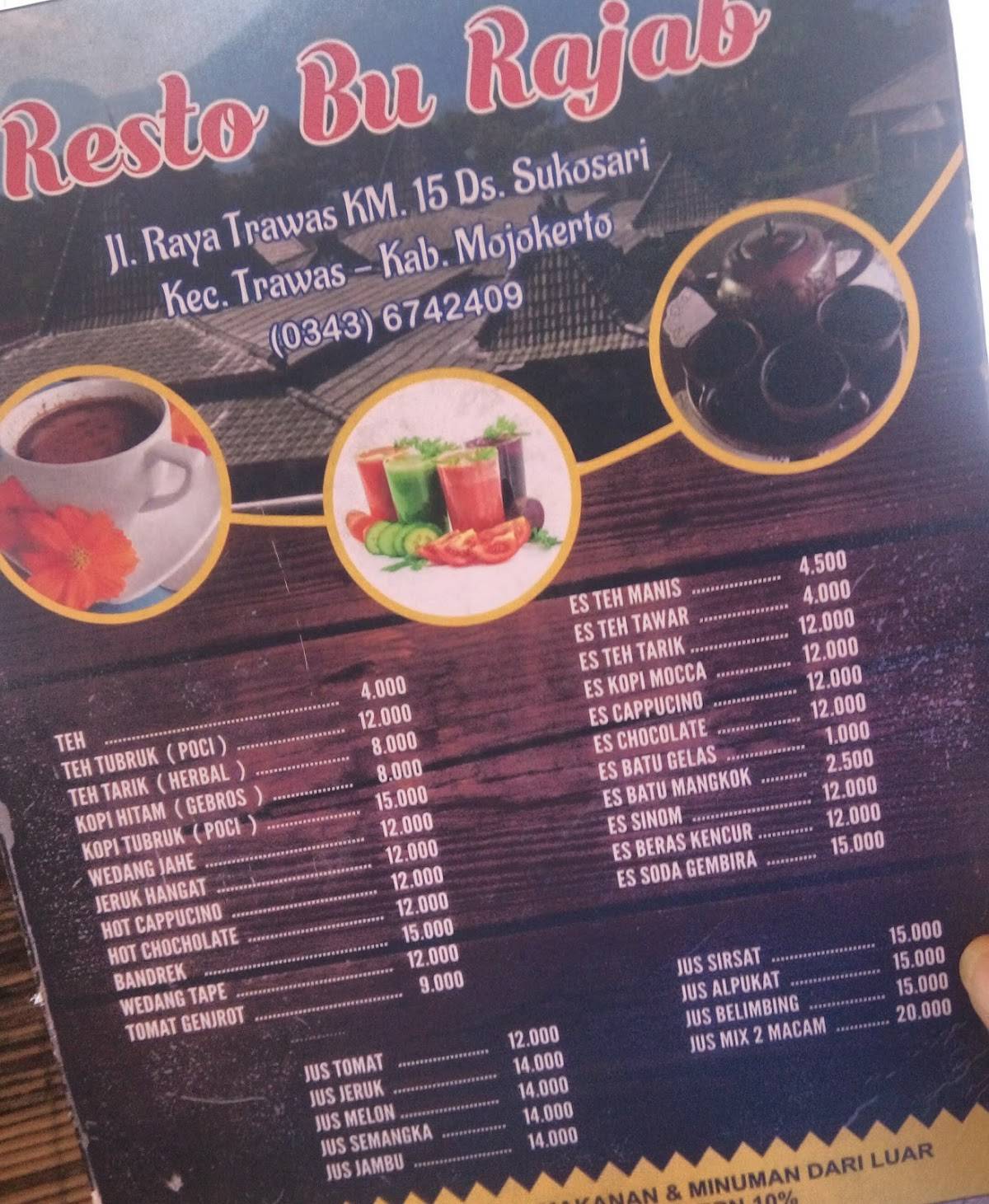 Menu at Bu Rajab Cottage Dan Kolam Pancing restaurant, Sukosari