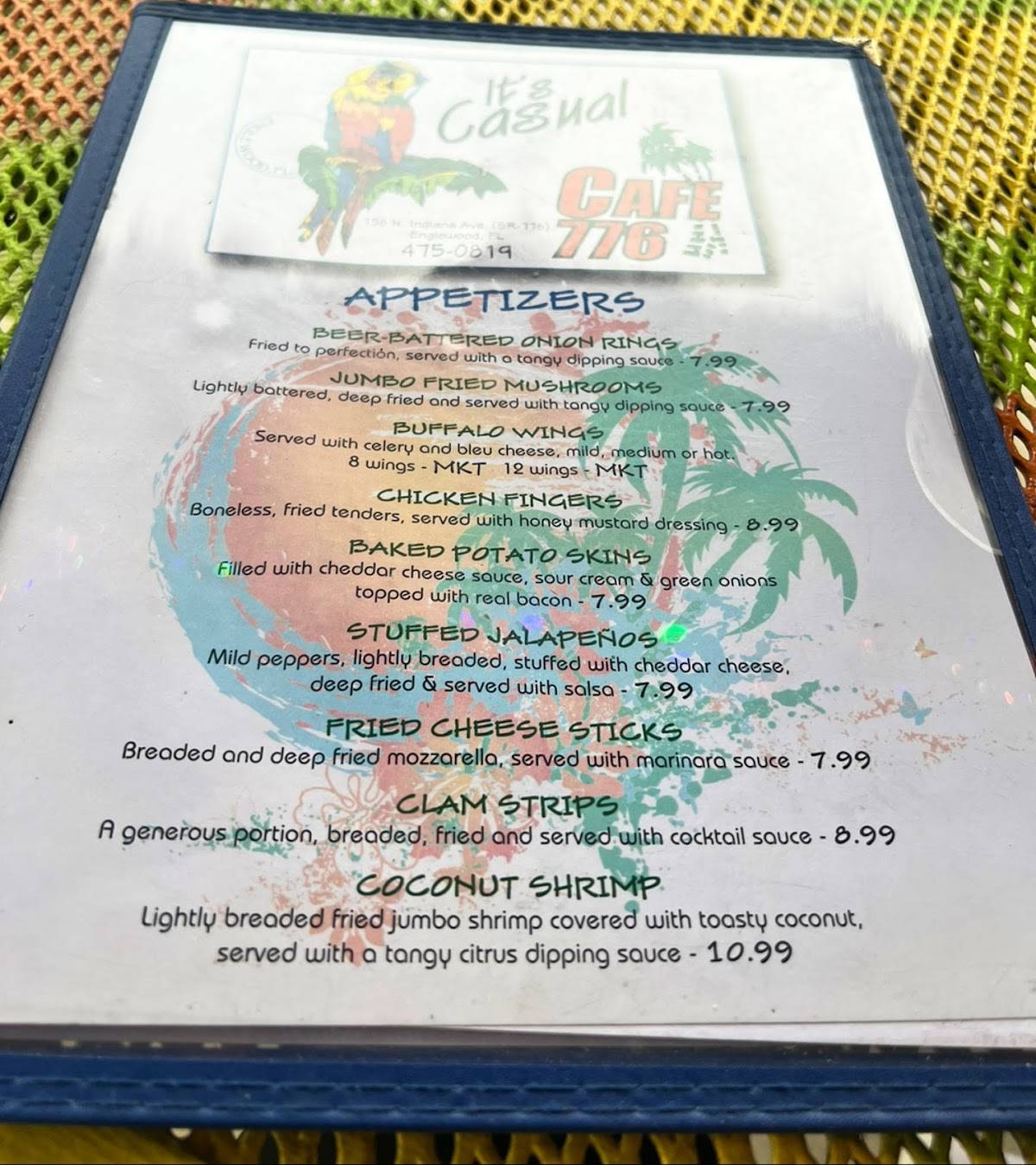 Menu at Cafe 776, Englewood