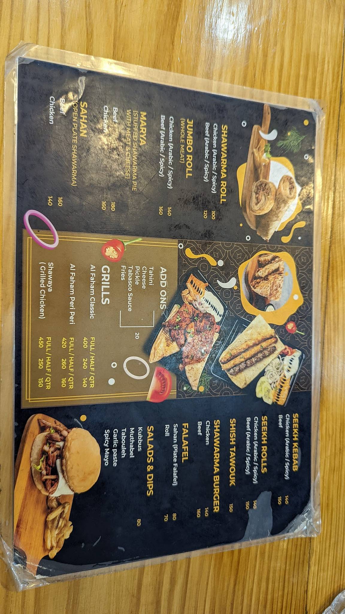 Menu at Cafe Dubai, Kochi, X8P2+PWG