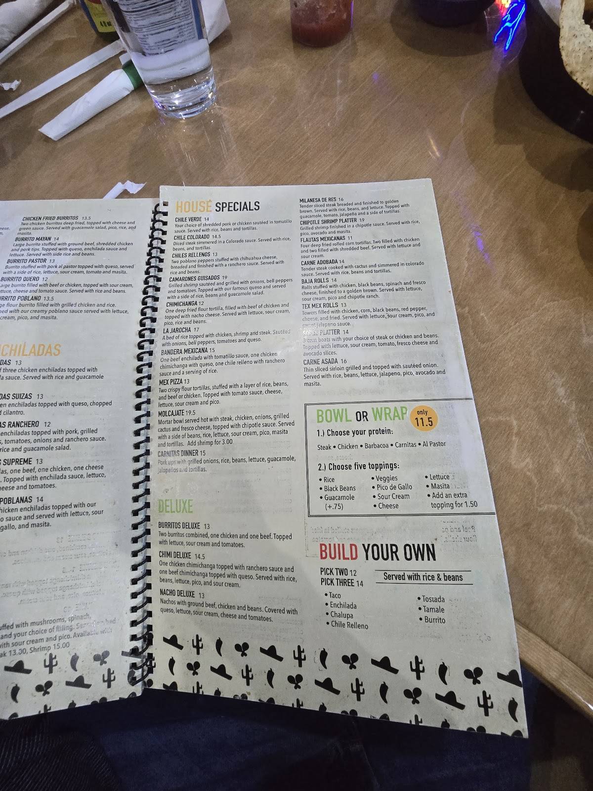 Menu at Camila's at the Royal restaurant, Pacific