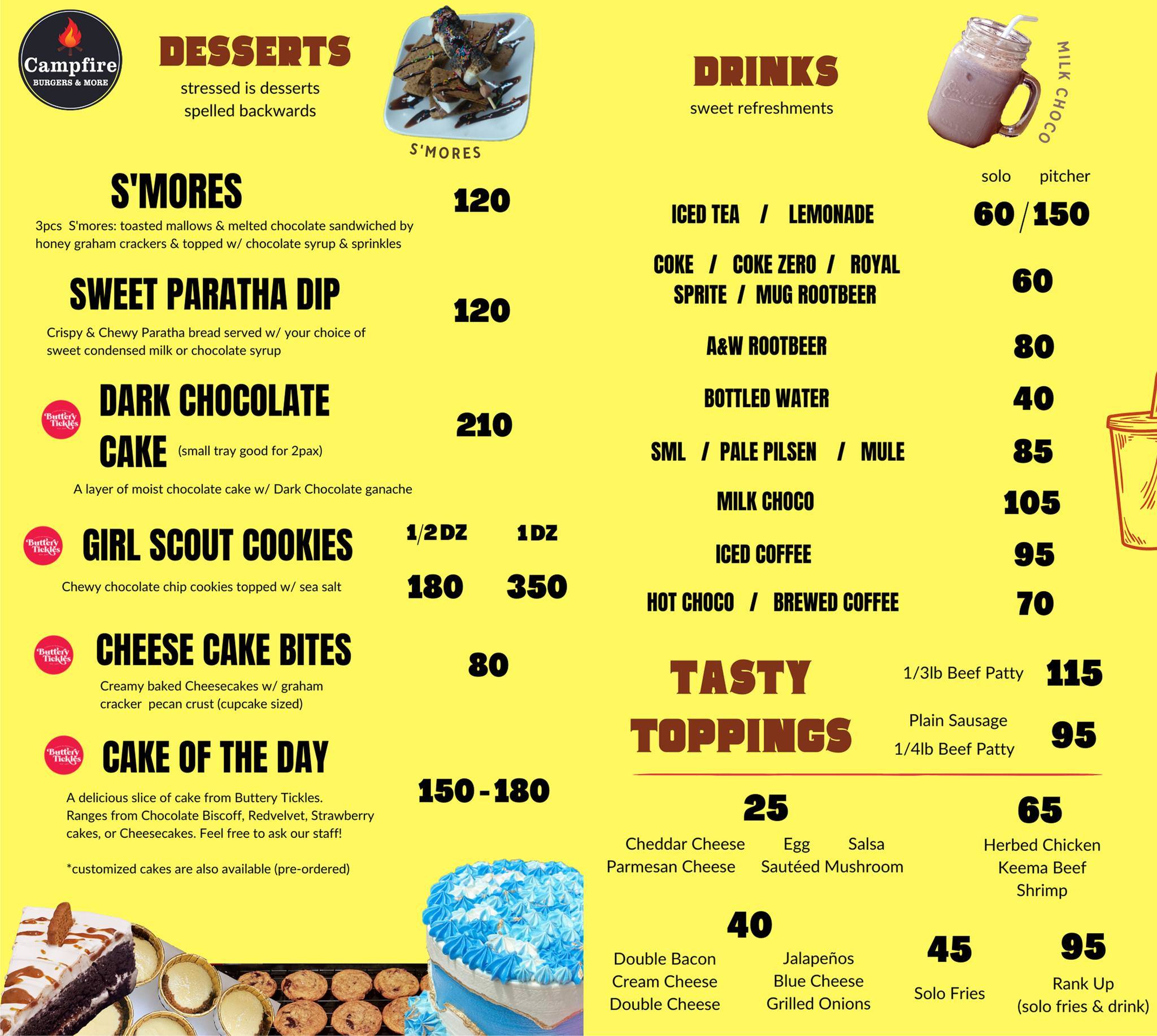 Menu at Campfire Burgers & More - Sct Limbaga restaurant, Quezon City
