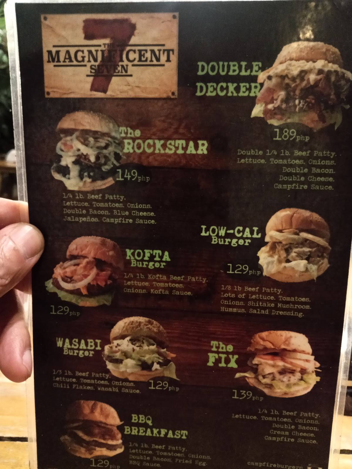 Menu at Campfire Burgers & More - Sct Limbaga restaurant, Quezon City