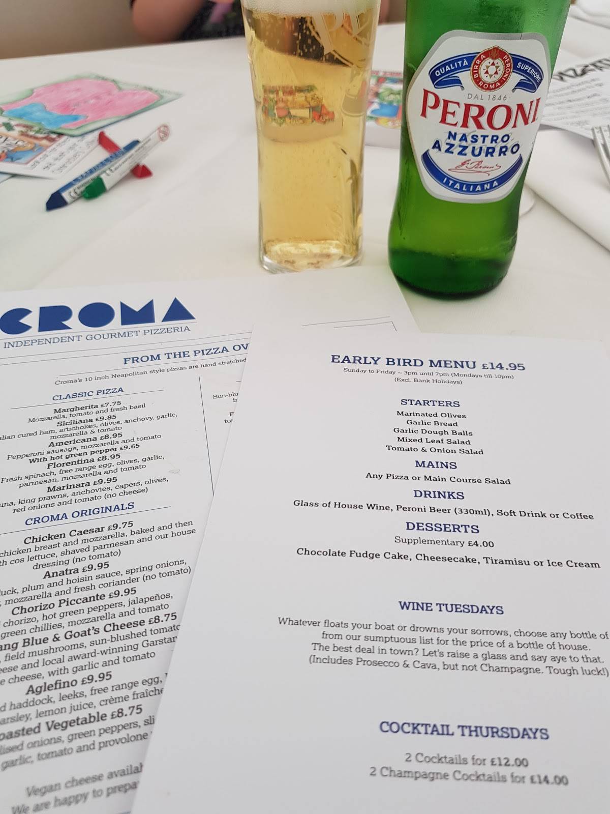 Menu at Croma Prestwich restaurant, Manchester, 30 Longfield Centre