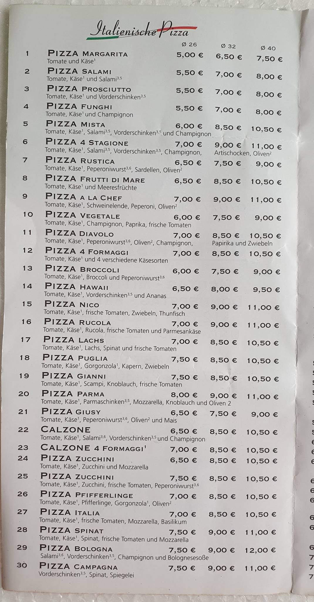 Speisekarte von Da Nico restaurant, Enkenbach-Alsenborn
