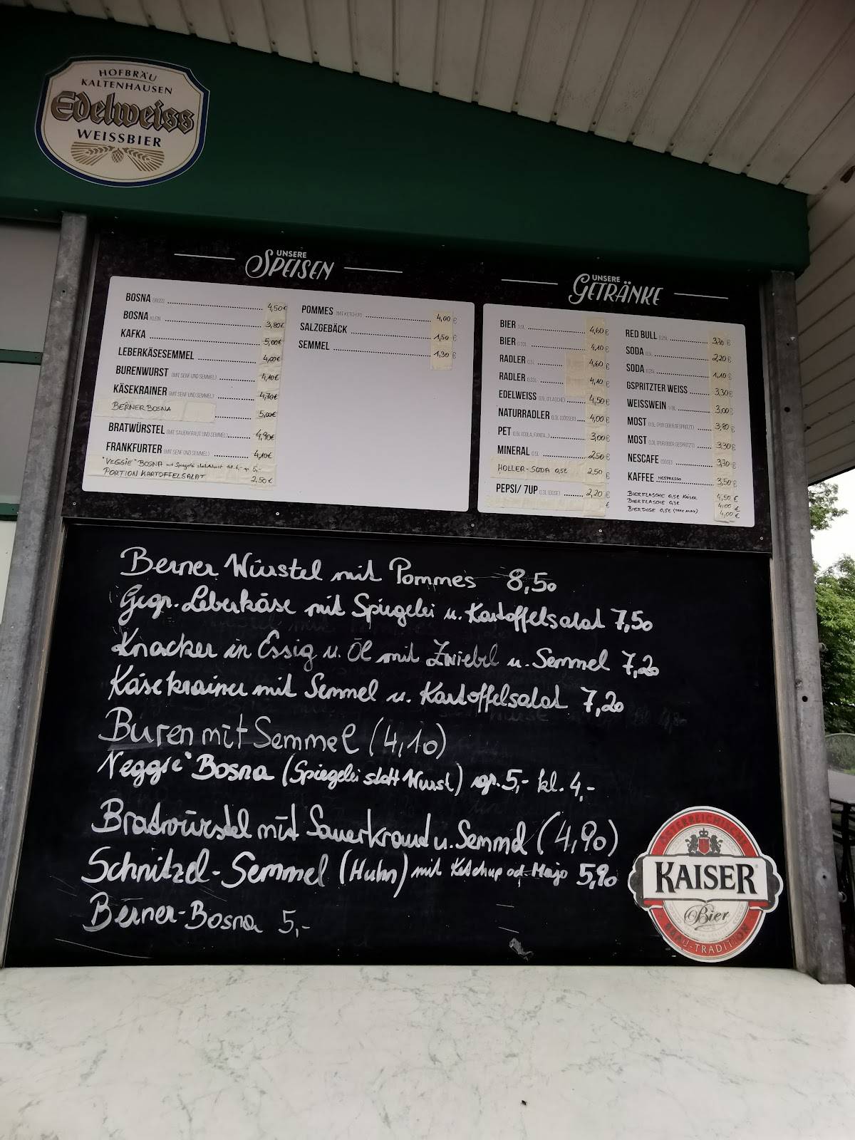 Menu at Da Toni, Linz