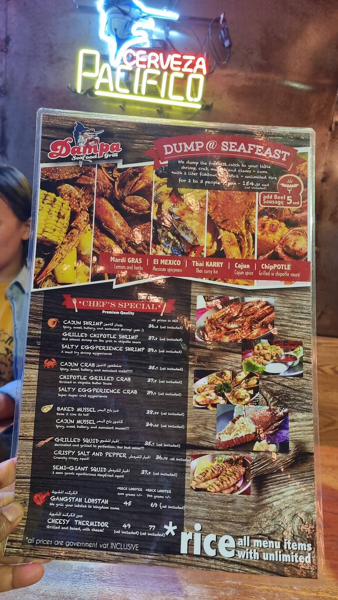 Menu at Dampa Seafood Grill - Abu Dhabi restaurant, Abu Dhabi, Fatma ...