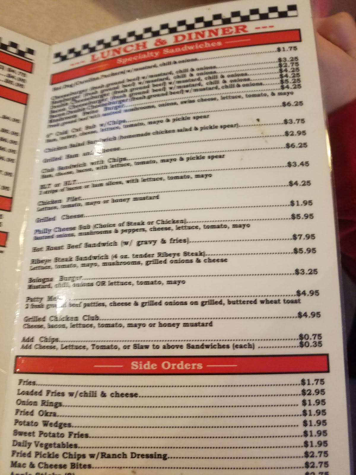 Menu at Dee's Diner restaurant, Goldsboro, W Grantham St