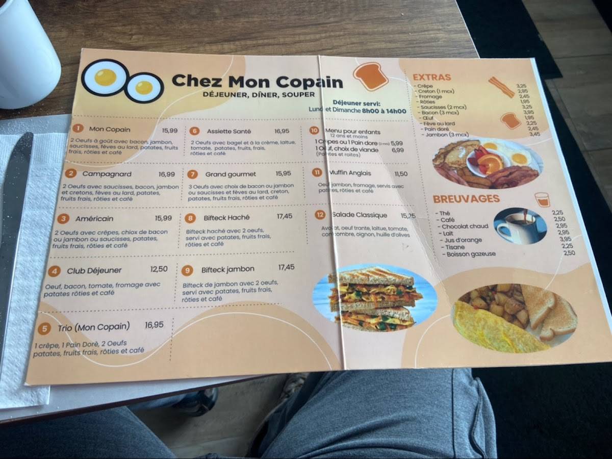 Menu at Restaurant Dominic & Copains, Montréal