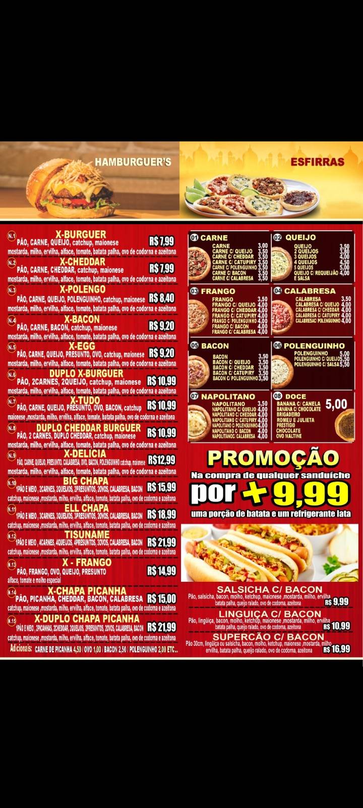 Carta del restaurante EL Chapa, Iguaba Grande