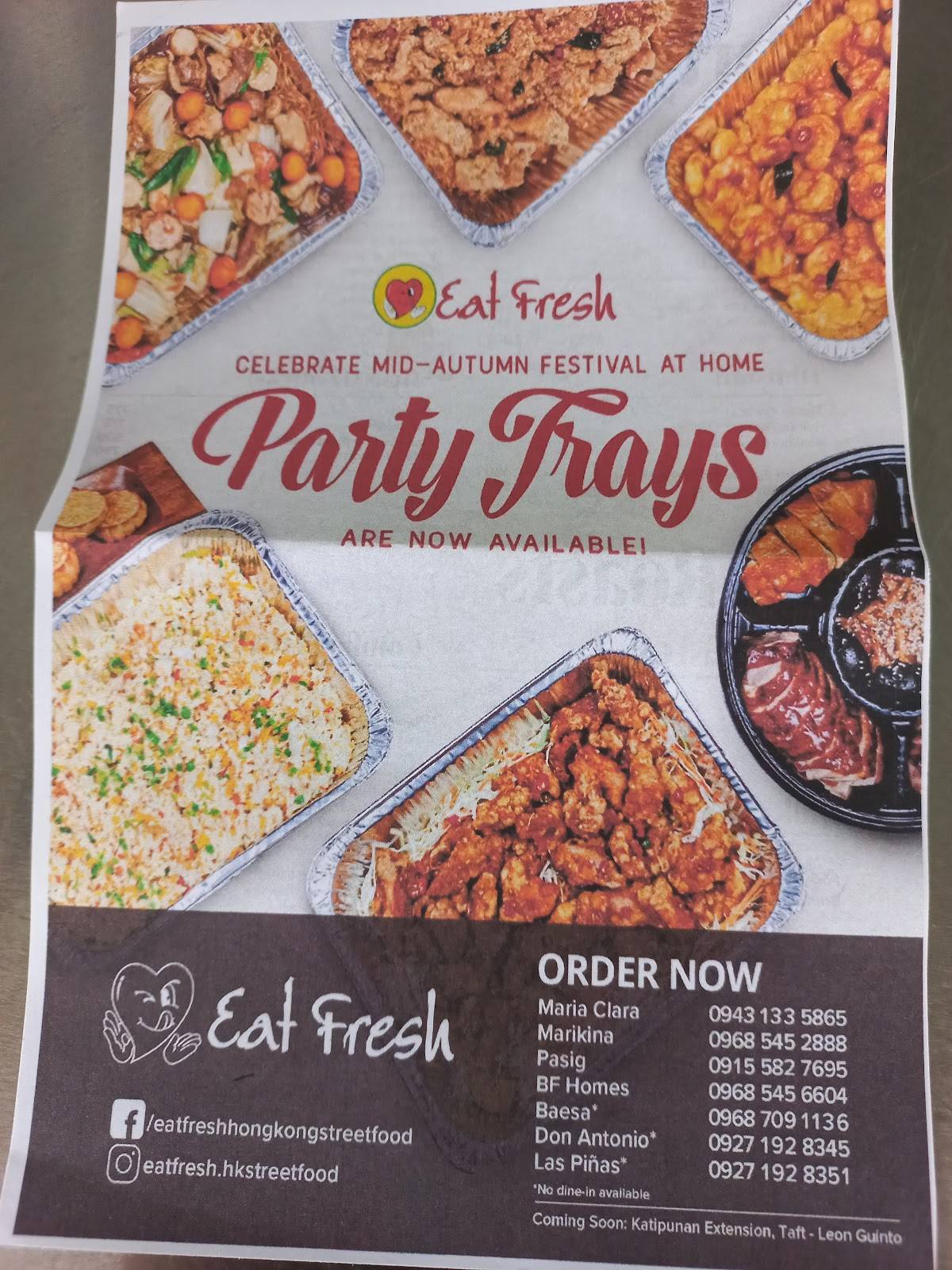 Carta del restaurante Eat Fresh Quirino, Ciudad Quezon
