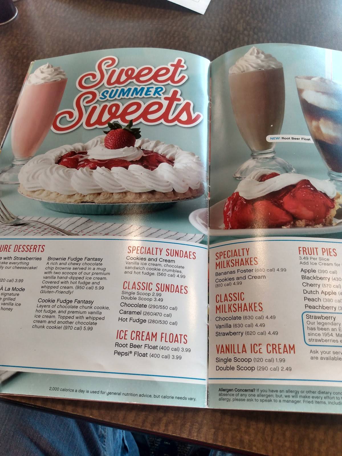 Menu at Eat'n Park desserts, Morgantown