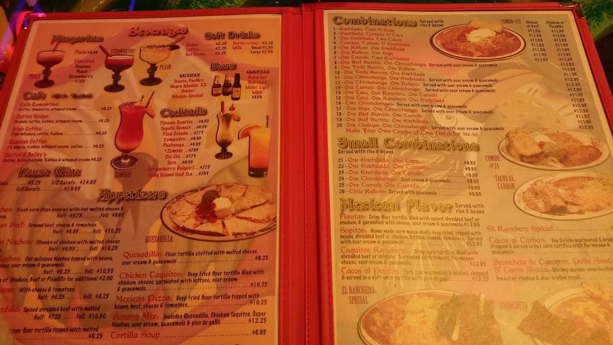 Menu at El Compadre Restaurant, Long Beach