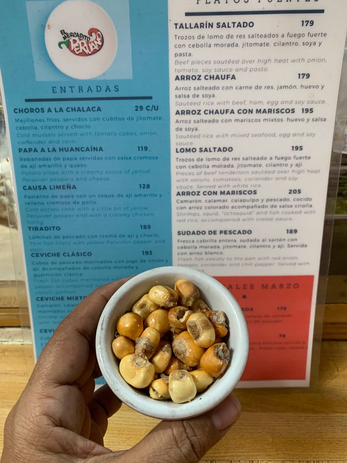 Carta del restaurante El Mercadito Peruano, Ciudad López Mateos, Calle ...