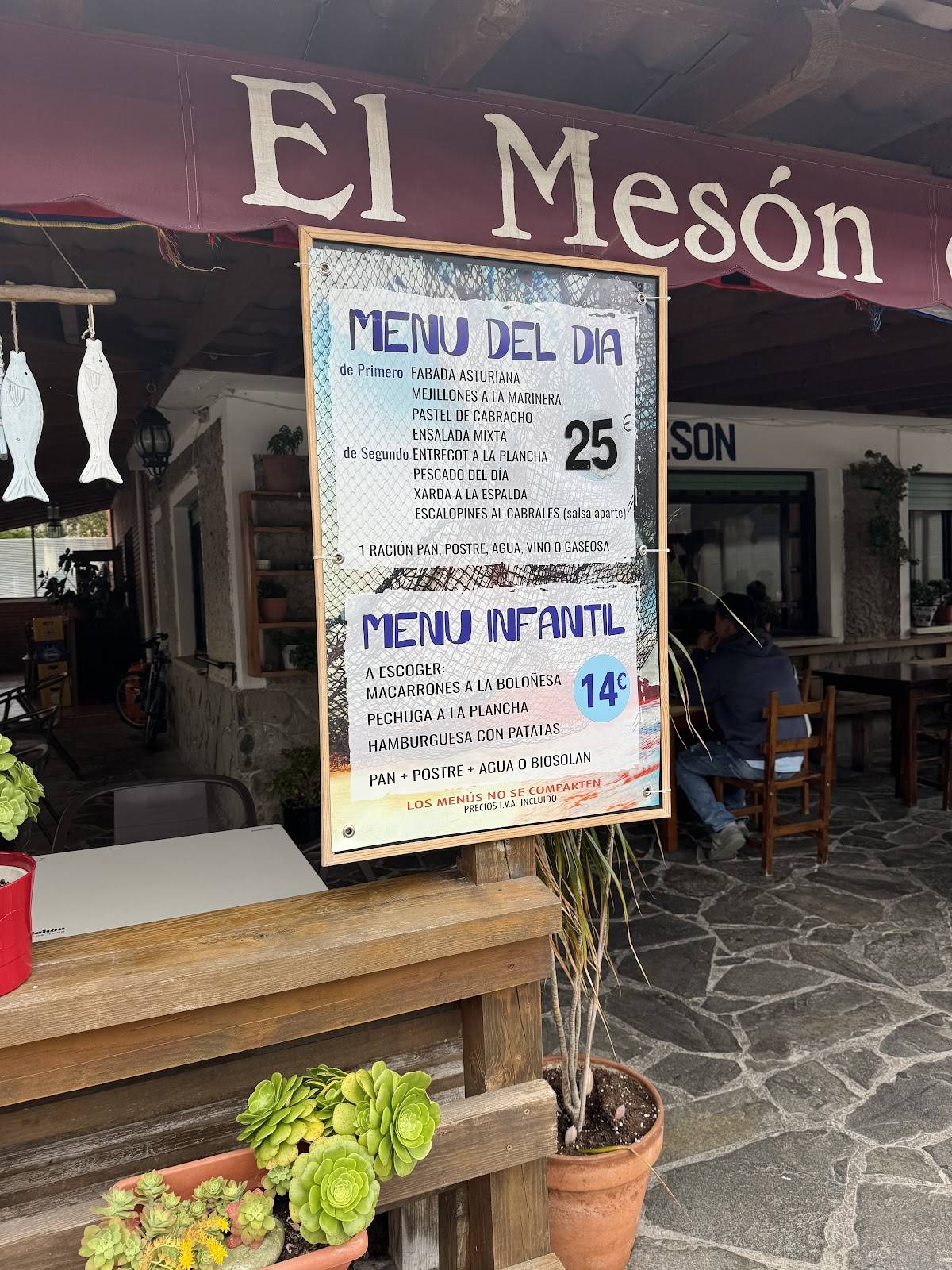Carta del restaurante Mesón El Pescador, Lastres