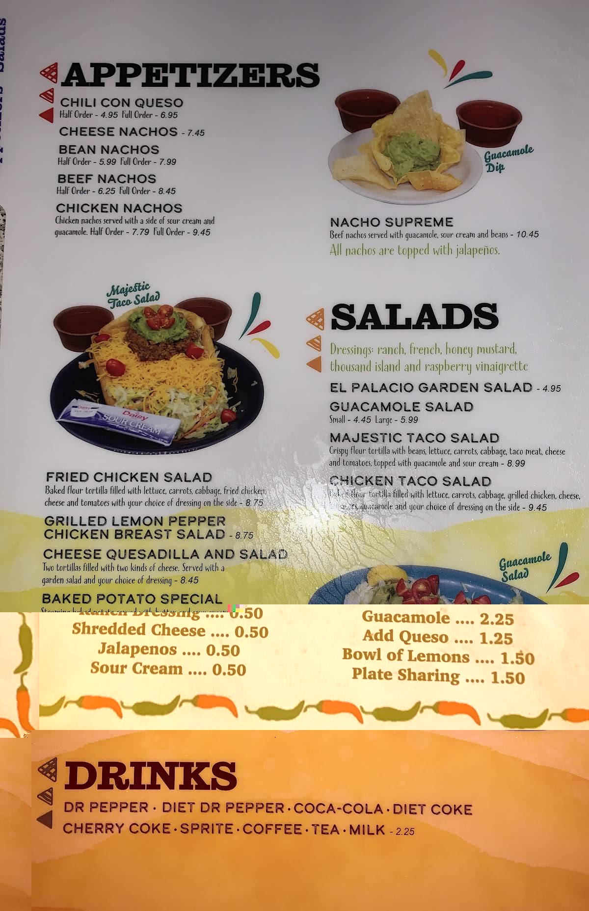 Menu at El Palacio Mexican Restaurant, Duncan