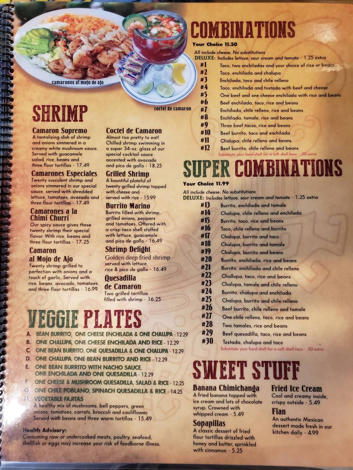 Menu at El Rancho restaurant, Ludington, US-10