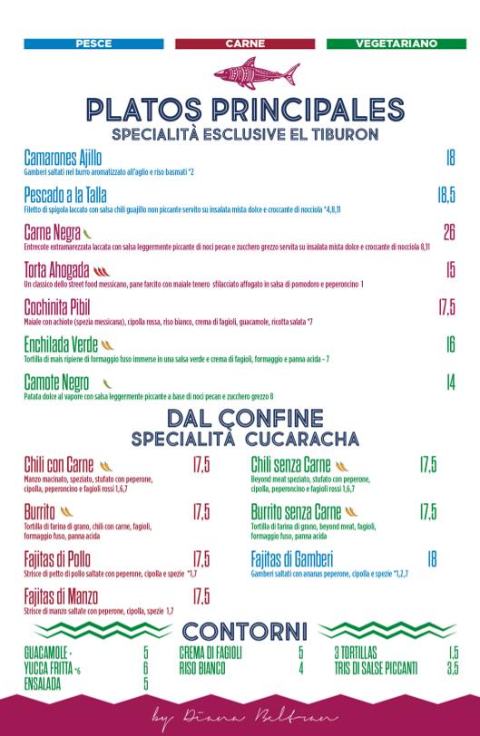 Speisekarte von El Tiburon Navona restaurant, ROM