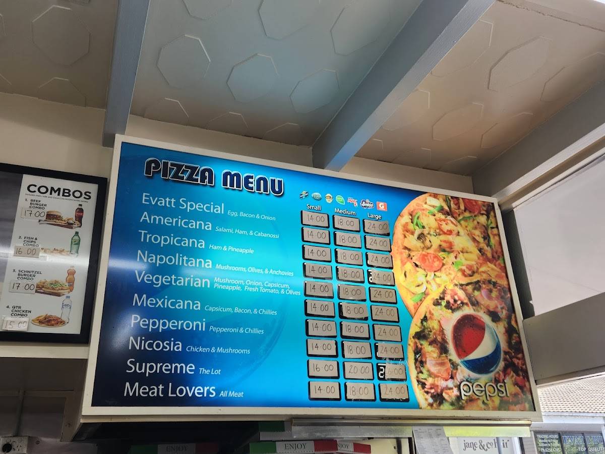 Menu at Evatt Takeaway & Pizza Bar, Evatt