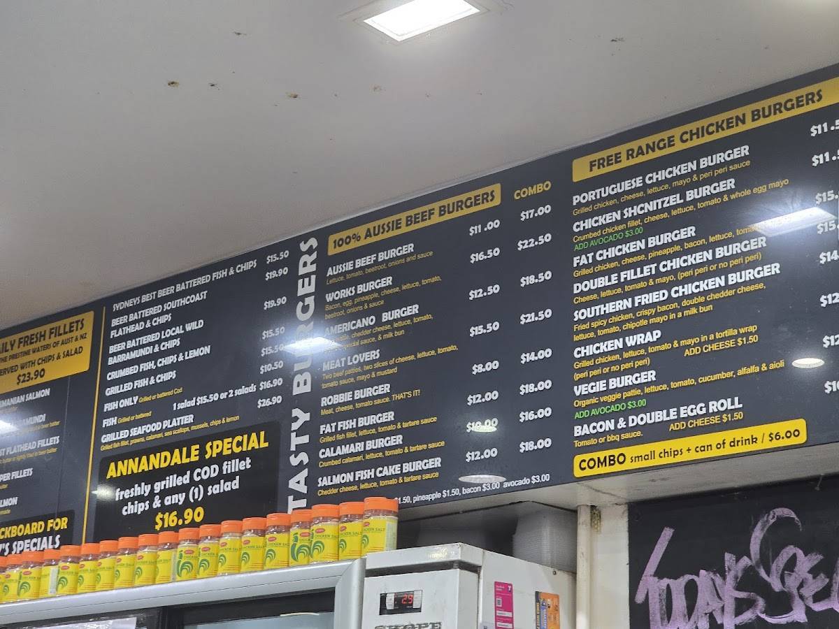 Menu at Fat Fish restaurant, Annandale