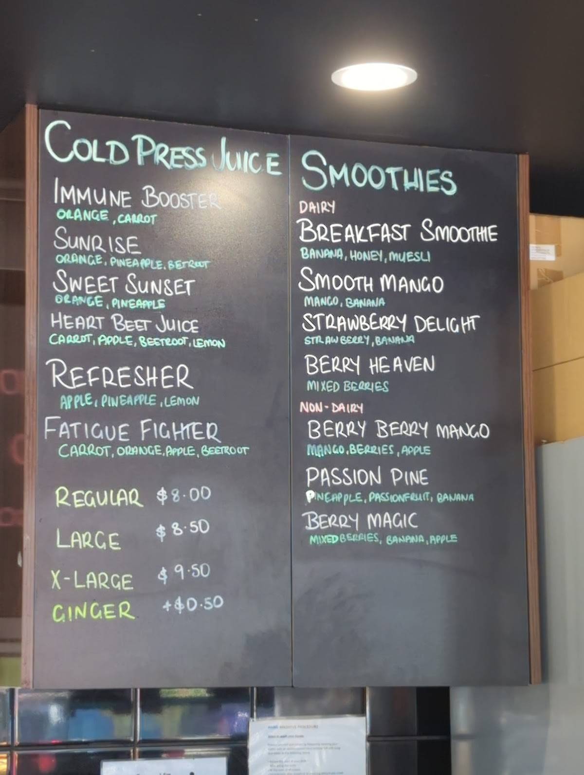 Menu at Fibonacci Coffee, Lane Cove West, Main Entrance