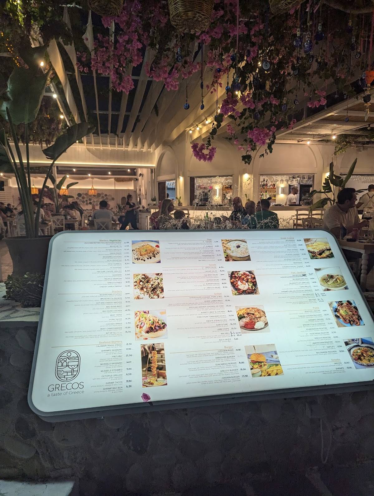 Menu at Filoxenia, Laganas